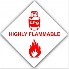 6 x Red on White-HIGHLY FLAMMABLE LPG Gas On Board-External Self ...