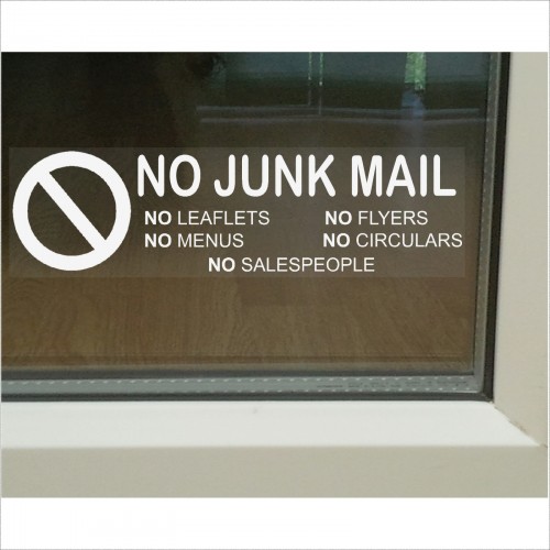 1 x No Junk Mail-WINDOW VERSION-Leaflets,Menus,Flyers,Circulars ...