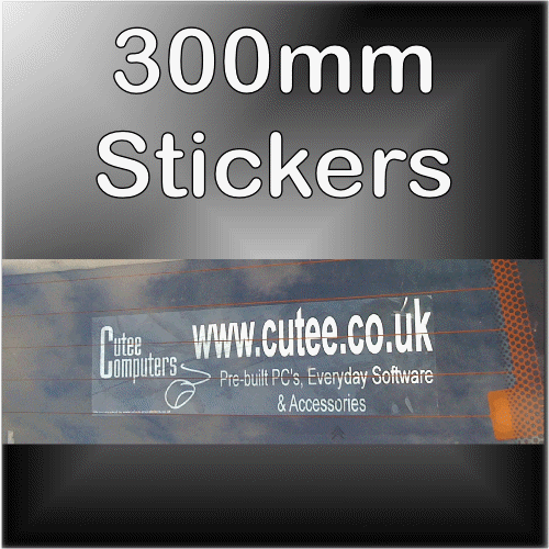 300mm x 87mm Customised Self Adhesive Advertising Stickers for Windows ...