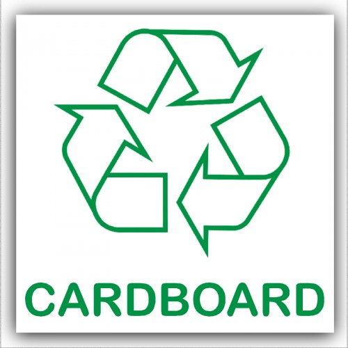 Cardboard Recycling Self Adhesive Sticker-Recycle Logo Sign-Environment ...