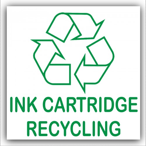 1 x Ink Cartridge Recycling Bin Adhesive Sticker-Recycle Logo Sign ...