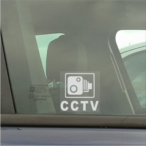 4 x 87x87mm CCTV Camera Window Security Stickers-Van,Lorry,Truck,Taxi ...