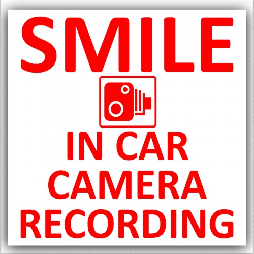 1 x In Car Camera Recording Sticker-Design 2-CCTV Sign-Van,Lorry,Truck ...